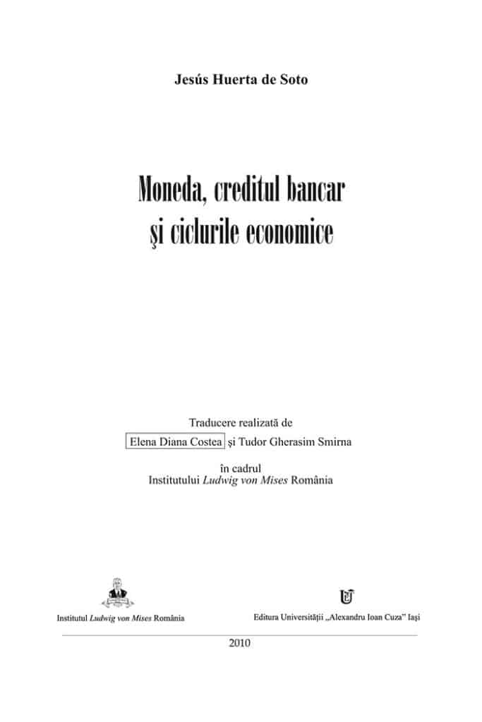 Moneda, creditul bancar si ciclurile economice – Jesús Huerta de Soto